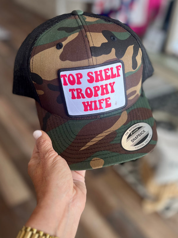Top Shelf Trophy Wife Hat in Camo - Angie's Strength & Style Boutique